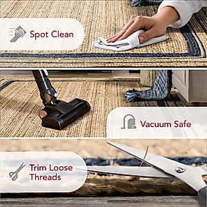 nuLOOM Rikki Coastal Braided Jute Area Rug, 9x12, Navy