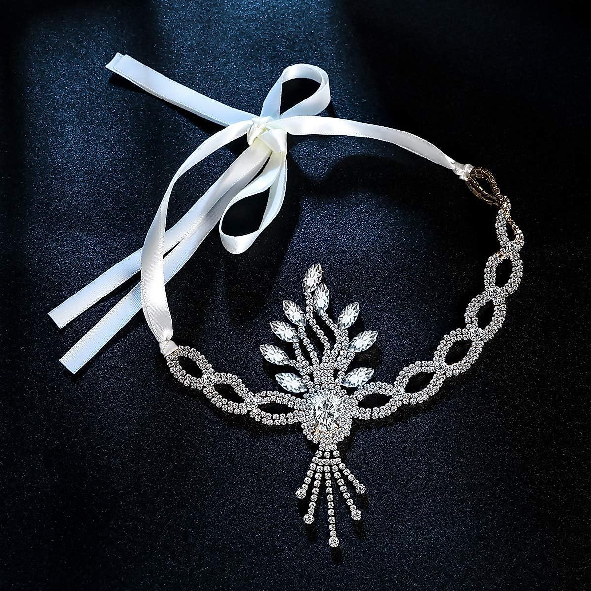 1920s Flapper Accessories Leaf Rhinestones Headpiece Great Accessories For Women Tassel Bride Wedding Head Bands Flapper Headband