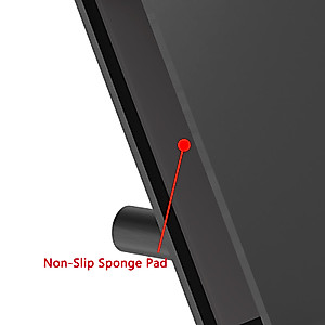 Linkidea 2 Pack Over Shower Door Towel Hook, Double Side Bathroom Towel Hooks with Non-Slip Sponge Pad, Shower Hook for Frameless Glass Doors, Black