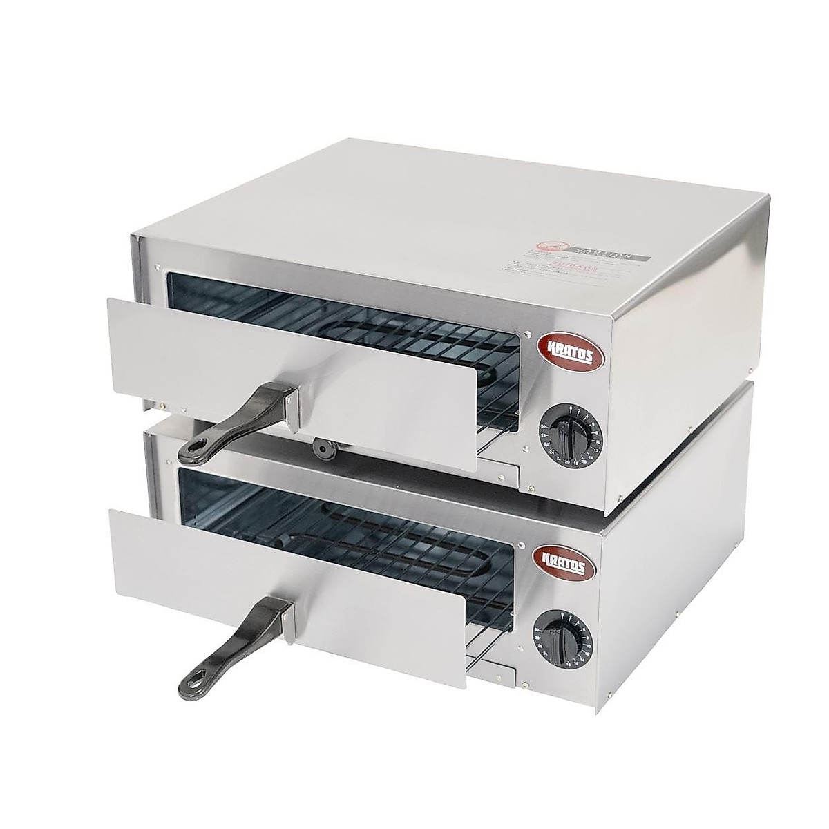 Kratos Commerical Countertop Oven - Double-Stack Electric Pizza/Snack Oven, 120V, 1450 Watts per Oven 20"Wx16"Dx16"H (29M-178)