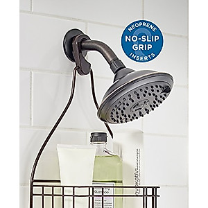 Franklin Brass 193295-CBZ IncrediGrip Bathroom Over-the-Showerhead Caddy for Shampoo, Conditioner, Soap, Classic Bronze