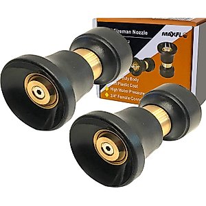 Fireman Style Hose Nozzle 2 Pack Combo | Heavy Duty Hose Spray Nozzle | Garden Hose Nozzle | Water Hose Nozzle | Brass Hose Nozzle | Spray Nozzle for Garden Hose | Universal Fit Garden Hoses