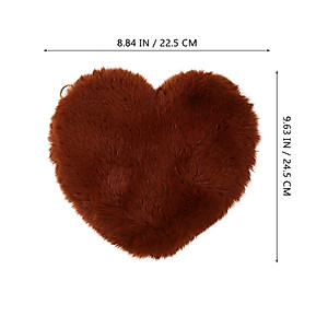 GALPADA Heart Purse Plush Heart Shaped Crossbody Bag with Chain Cute Fluffy Shoulder Bag for Women Lady Valentine- Brown