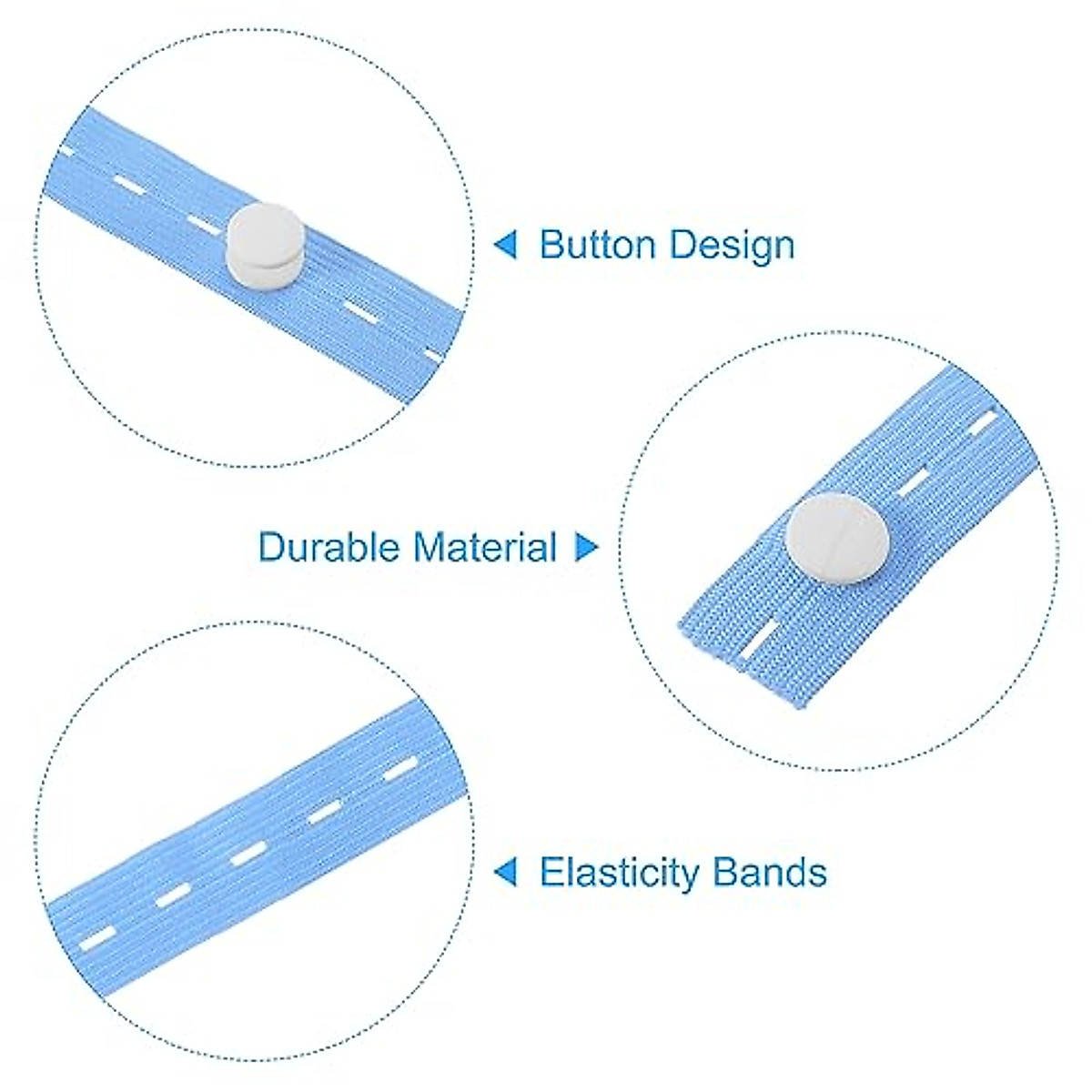 uxcell Clothes Storage Elastic Band with Buttonhole, 50Pcs Clothing Storage Strap, Clothes Organization System for Drawer Blanket Storage Band, Blue