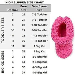 Dearfoams Kids Tate Washable Fuzzy Bootie Slipper, Paradise Pink, US 7-8 Unisex Toddler