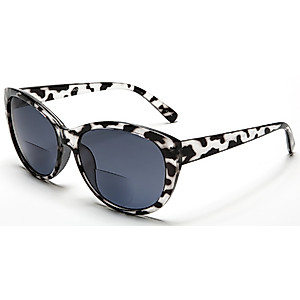 SAMBA SHADES Reader Sunglasses for Women Bifocal for Reading Under the Sun Cateye Glasses Black Tortoise 2.00