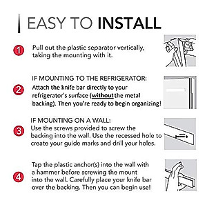 Modern Innovations 16 Inch Magnetic Knife Holder for Refrigerator, Magnetic Knife Holders for Fridge or Kitchen Wall No Drilling, Magnet Strips for Knives & Metal Utensils, Tool Rack, Stainless Steel