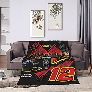 Ryan Blaney 12 All Season Fleece Blanket Throw Ultra Soft Flannel Blanket Digital Printed Premium Fluffy Microfiber Fleece 50"x40"