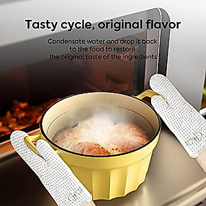 HUABANG Enameled Cast Iron Dutch Oven with Lid, 4.3Qt Pleated Cast Iron Pot w/Enamel Coating Suitable for All Kinds of Cookware,Induction Cooker,Dishwasher,3-5 Person Use,Home Baking (4.3Qt, Yellow)