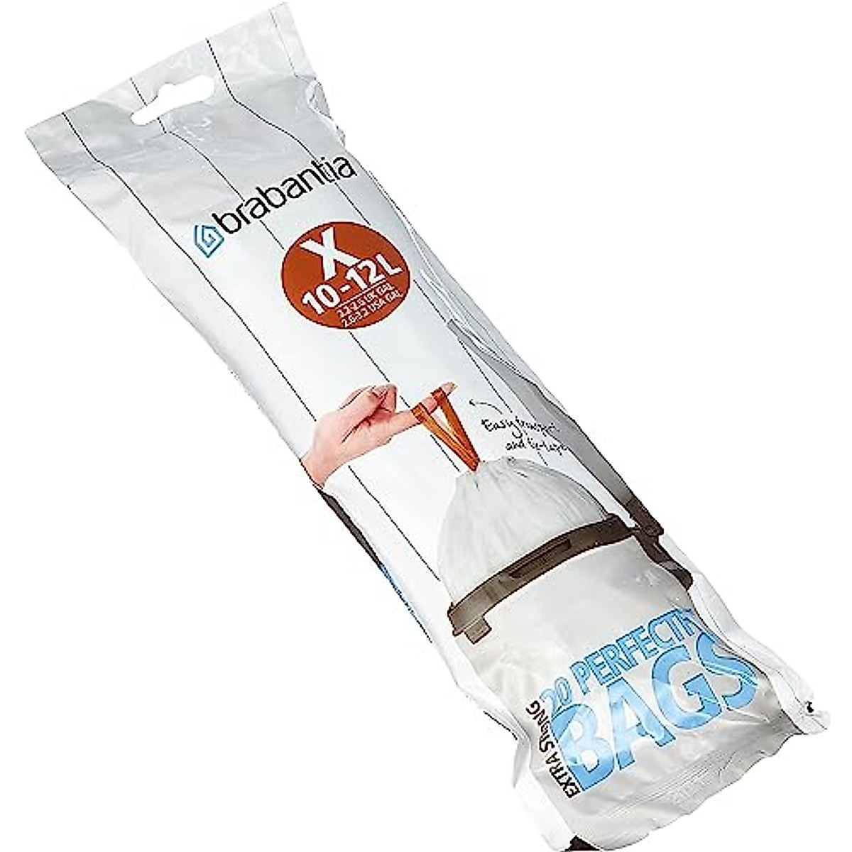 Brabantia Trash Can Liner Code X, 3.2 gallon, White