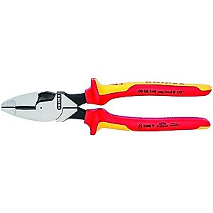 Knipex 09 08 240 SBA 9.5-Inch Insulated Ultra-High Leverage Lineman's Pliers