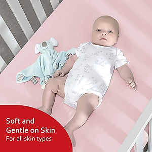 Crib Sheets for Girls 4 Pack, Fitted Crib Sheets for Standard Size Crib and Toddler Mattresses, Soft and Breathable Crib Sheets Baby Gift Girl Set, Pink