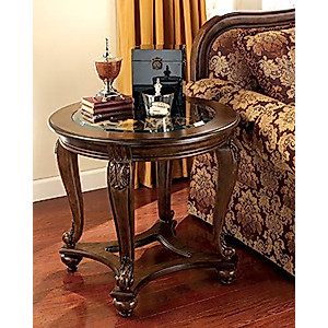 Signature Design by Ashley T499-6 Round End Table, 0, Dark Brown