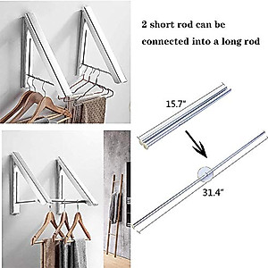 EOPRO Wall Mounted Drying Rack, Clothes Drying Rack Hanger, Closet Organizers and Storage with Aluminum, Folding Coat Rack Shelf Storage Organizer Space Savers…