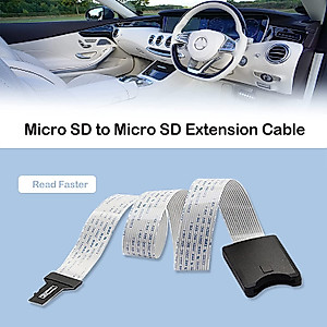 ASHATA Mini SD to Mini SD Card Extension Cable Adapter Flexible Extender with Case, TF to TF Extender Cable for 3D Printer/Car/GPS/Camera/DVD/DVR/LED Display Board (60CM)