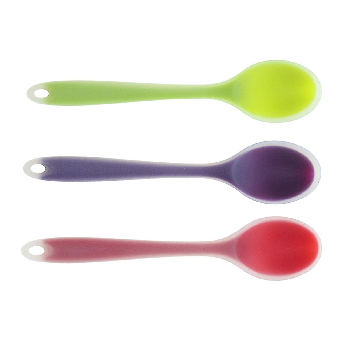 SM SunniMix 3pcs Semi-transparent Silicone Spoon Soup Spoon Coffee Milk Teaspoon