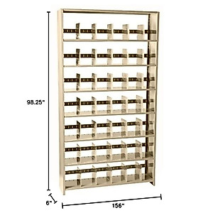Tennsco 48 by 12 by 88-Inch Snap-Together Open Shelving Steel 7-Shelf Closed Starter Set, Sand