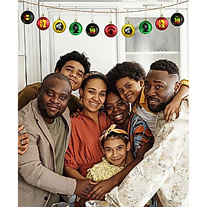 24 Pieces Juneteenth Hanging Balls Ornament Black History Month Ball Decor Juneteenth Hanging Tree Decor for African American Festival Holiday Party Decorations