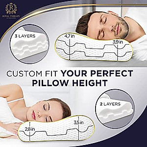 Royal Therapy Queen Memory Foam Pillow and Queen Mattress Topper - Bundle