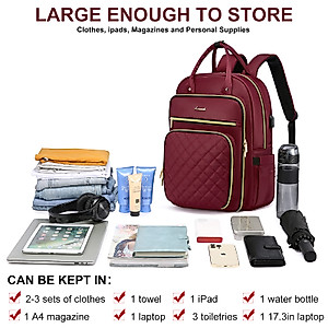 LOVEVOOK Laptop Backpack for Women, Water Resistant Travel Work Backpacks Purse Stylish College Business Teacher Nurse Computer Bag with USB Charging Port, Fits 17" Laptop