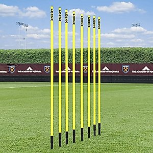 Net World Sports Forza Spring Loaded Agility Poles | Improve Endurance, Speed & Footwork - Available in Packs of 8 or 16 (Without Bases, Pack of 8, 5ft)