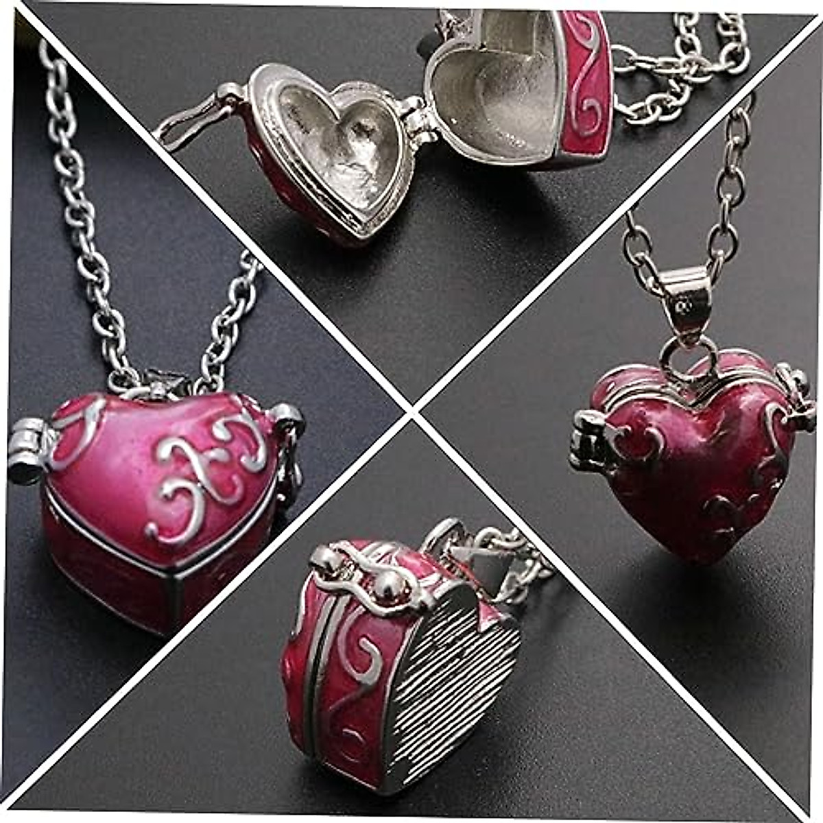 Garneck 3pcs Pets Pet Memorial Hair Locket Hollow Urn Cremation Jewelry Engraved Urn Necklace Ornament Container Ash Locket Remembrance Jewelry Memory Necklace Brass Decorate Copper