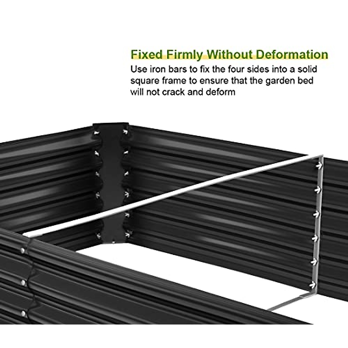 UOPASD Galvanized Raised Garden Bed kit, 6.5x4x1.5ft Metal Large Planter Box, Stock Tank Outdoor for Vegetables,Flowers, Herbs Black Grey