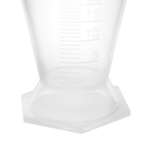 EISCO Conical Measure, 25ml - Polypropylene Plastic, Translucent - Pouring Spout - 1ml Raised Graduations - Hexagonal Base