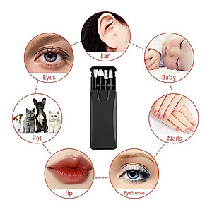 Upgraded Reusable Cotton Swabs 4 Pcs, Uramoto Silicone Ear Swabs Rough Friction Cotton Swabs for Ears Cleaning, Love Shape Swabs for Cosmetic Makeup Beauty-Black