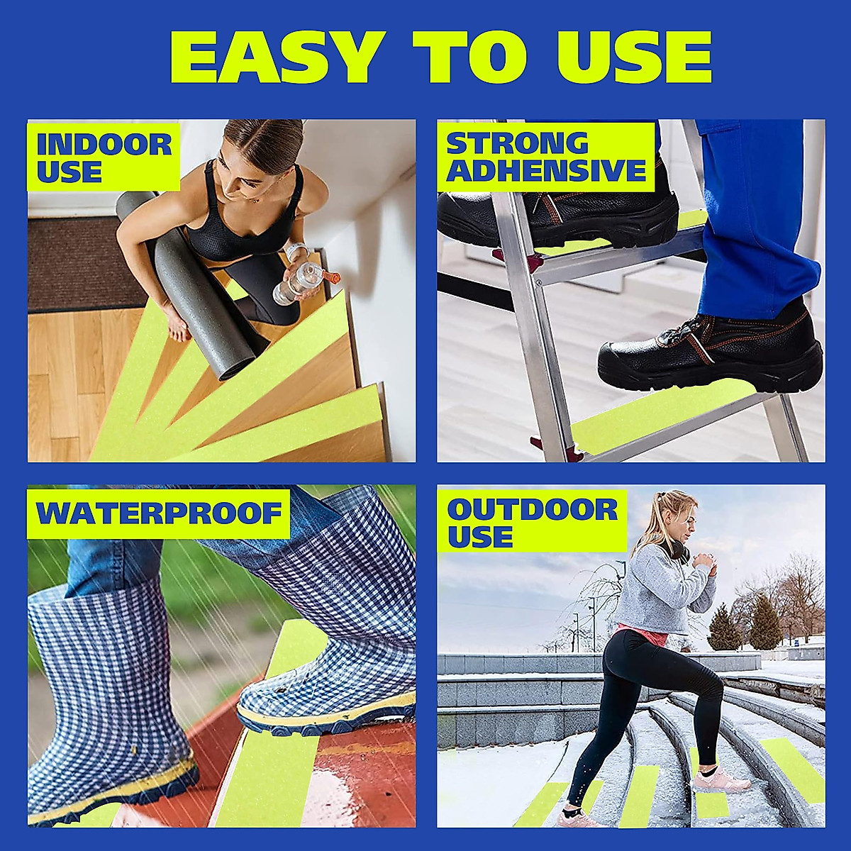 Anti Slip Tape | Glow in The Dark | Non-Slip Safety Friction Tape | Waterproof Outdoor | Home, Commercial & Industrial Use, Stair Tread, Ladders | Clear Grip Tape | 2 in x 30 Ft