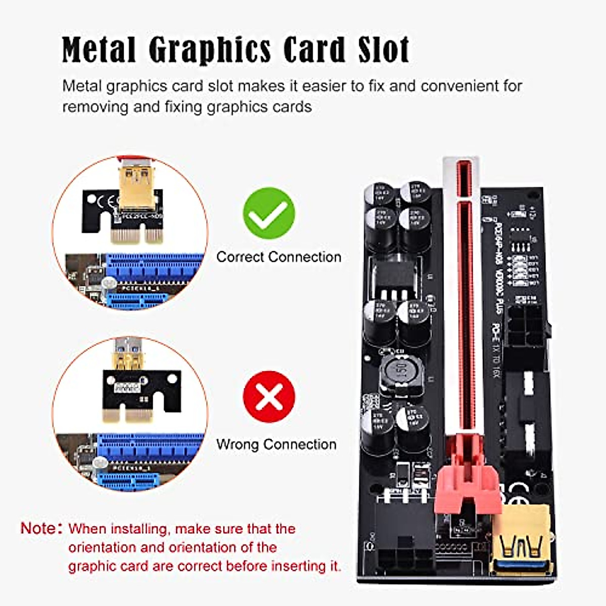 ELUTENG 1X to 16X PCIe Adapter for GPU Mining Rig 4 Solid Capacitors Powered Pcie Extender with 60cm 6Pin USB 3.0 Cable PCIe Riser 4PIN/6PIN/SATA 3-Pack