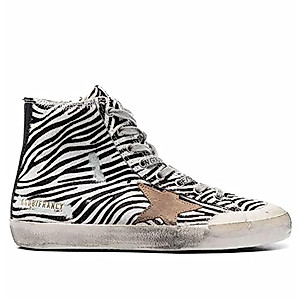 Golden Goose Francy Penstar Horsy Zebra Upper Suede Star Leather Heel Womens Distressed Sneaker GWF00114-F002628-81554-39