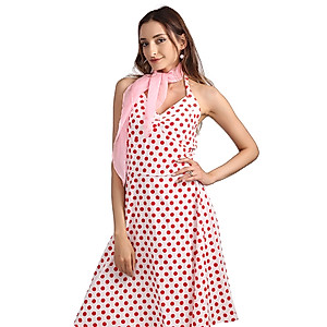 MissShorthair 50s Chiffon Scarf Sheer Square Neck Head Scarf for Women