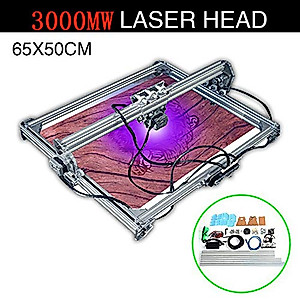 LOYALHEARTDY Desktop Engraving Machine, 3000MW 65x50cm DIY Engraving Cutting Machine Engraver Printer Desktop