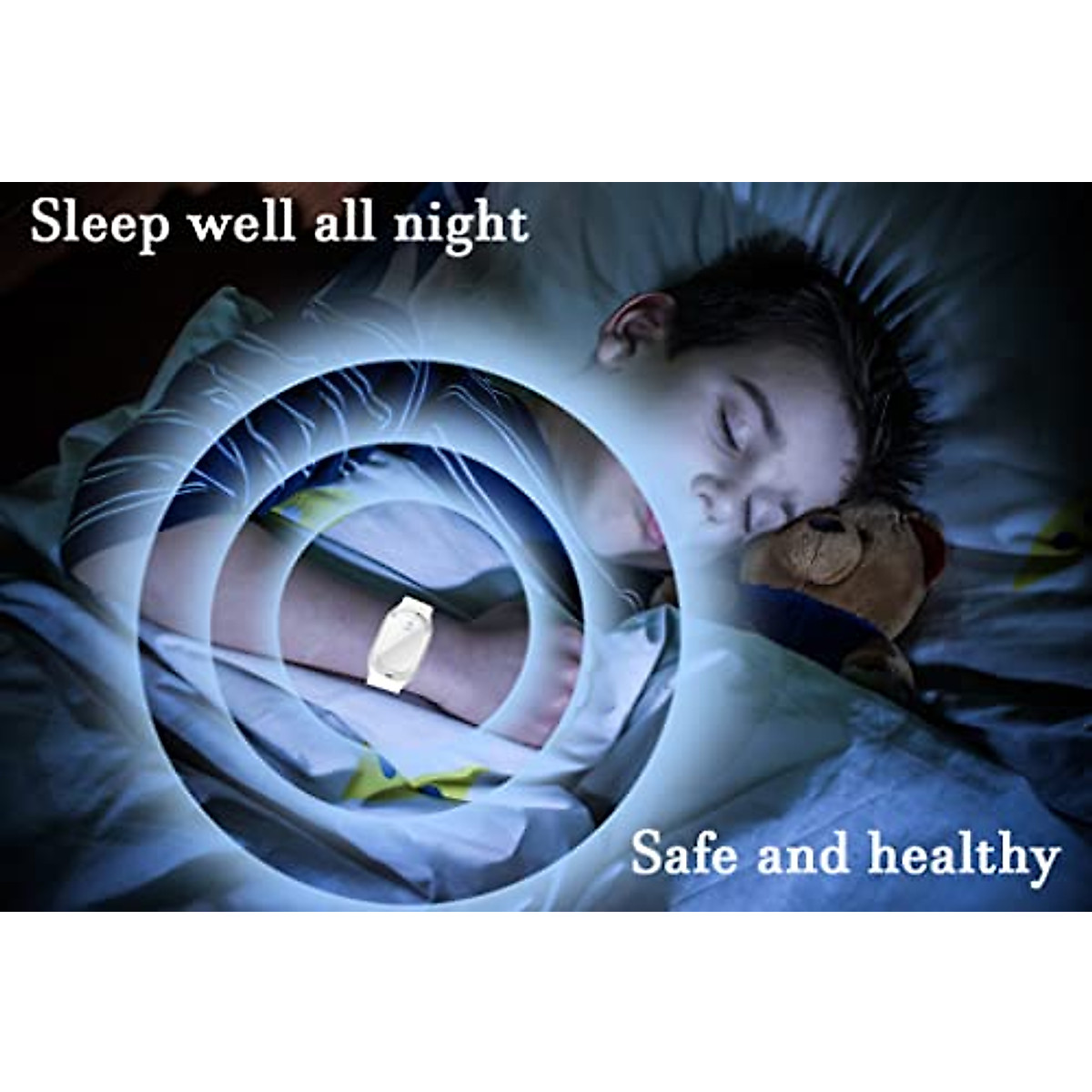 Wskvlcg Mosquito Repellent Bracelet with Time Display , Ultrasonic Mosquito Repellent Electronic Watch USB Rechargeable Anti M Black