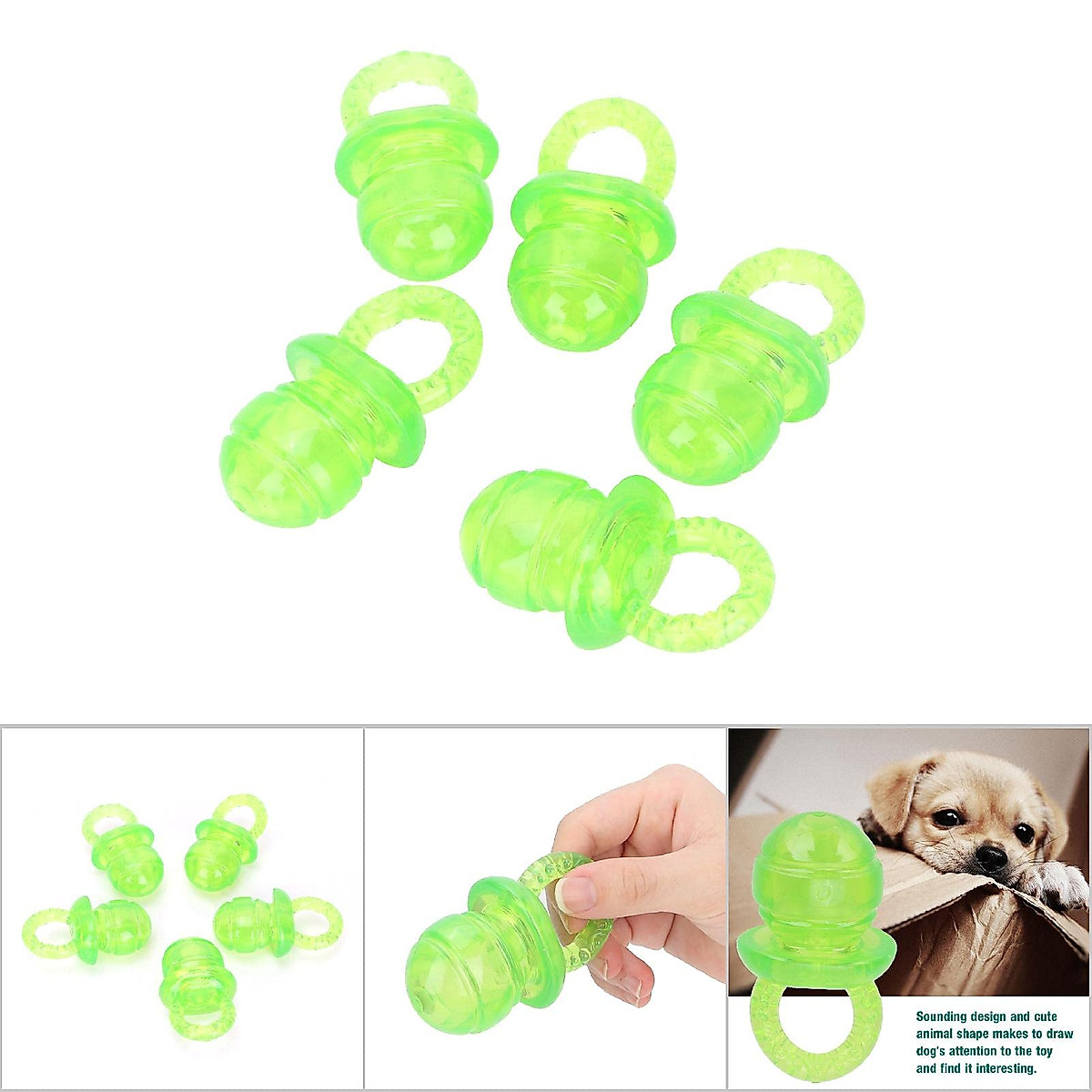 Dog Pacifier for Small Dogs Puppy Dummy Suce Pour en Toy Binky Squeaky Toys Pacifiers Rubber Teething Doy 5 G Xs Chew Toys 5 Pcs/Set Pacifier Sd Pet Dogs Teether T (Green)