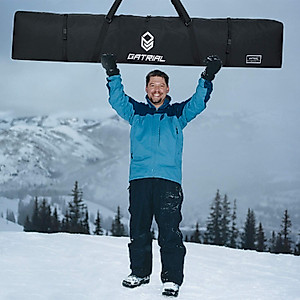 G GATRIAL Snow Padded Ski Bags for Air Travel - Single Ski Carry Bag for Cross Country, Downhill, Ski Clothes, Snow Gear, Poles and Accessories for Ski Carrier Travel Luggage Case Black 185CM