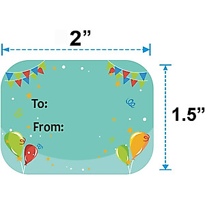 Happy Birthday Present Stickers 1.5 x 2 Inch Happy Birthday to from Gift Labels - 300 Pcs Happy Birthday Stickers for Birthday Party Favors,Baby Shower,Christmas Festival Holiday Presents 6 Designs