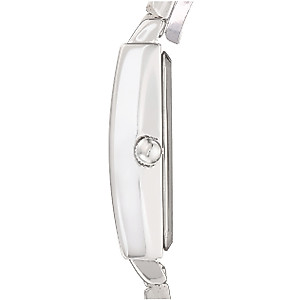 Anne Klein Women's Japanese Quartz Dress Watch with Metal Strap, Silver, 14 (Model: AK/3763SVSV)