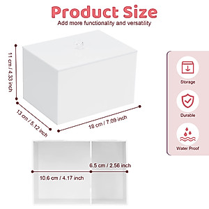 ChengFu Acrylic Sanitary Napkin Storage Container, Pad Holder for Period, Pad Holder for Women Bathroom, Pad and Tampon Holder for Bathroom, Sanitary Napkin Dispenser, White