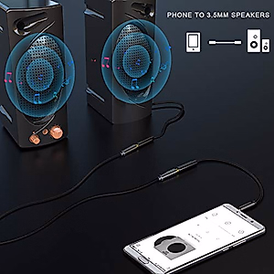 ANDTOBO Aux Connector,3.5mm TRRS Female to Female Stereo Coupler Plug Adapter- 3.3 Ft/40 inch