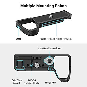 SmallRig Baseplate for Sony Alpha 7R V/ A7 IV, with QR Plate (for Arca) Quick Switch Between Tripod and Stabilizer (for DJI RS 2/RSC 2/RS 3 Pro), w/ Cold Shoe, Base Cold Shoe Mount Bracket - 3666