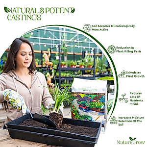 NatureGrow Earth Worm Castings-10lb - Worm Castings Organic, Plant Fertilizer, Earthworm Castings - Pure Worm Castings for Gardening, Organic Worm Casting