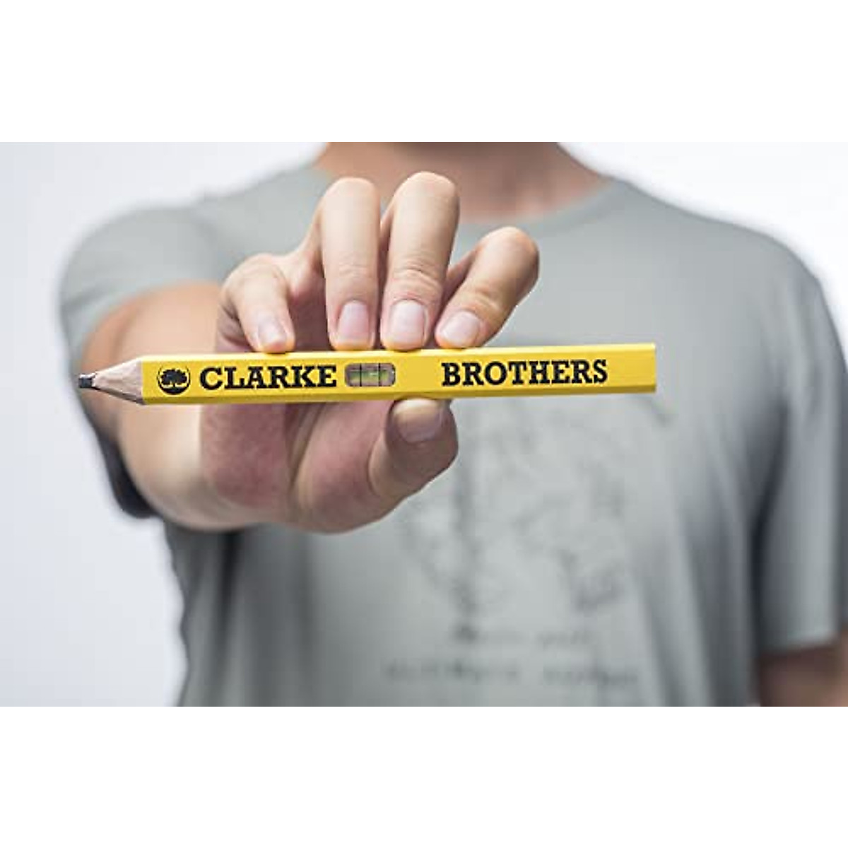 Clarke Brothers Carpenter Pencils Set of 6Pcs – Construction Pencils with Built In Spirit Level – Premium Carpenter Tools for Builders, Contractors, Enthusiasts – Durable Wood