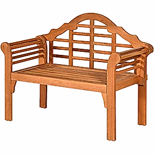 Tangkula Outdoor Eucalyptus Wood Folding Bench, 4 Ft Foldable Solid Wood Garden Bench, Two Person Loveseat Chair for Garden, Patio, Porch, Poolside, Balcony, Teak (Natural)