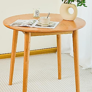 Cttasty Dining Table, Solid Wood Small Modern Round Dining Room Table with Oak Finish for 2, Small Dining Table 31.5 L x 31.5 W x 29.5 H in Inches (Natural)