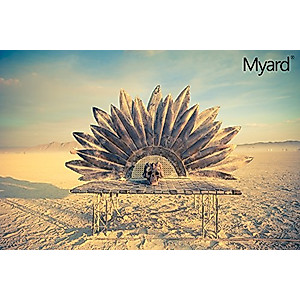 MYard Fireproof Demon Fire Pit Skull (Hollow, Flame from Eye Holes) Gas Log for Fireplace, Firepit, Camp Fire, Halloween Decor (Demon Black Skull, 1pk)