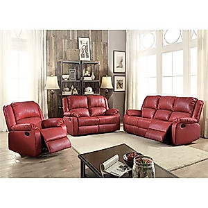 Acme Zuriel Rocker Recliner in Red PU