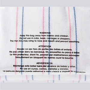 Medline Candystripe Stripe Baby Blanket, Classic Design, 100% Cotton, Soft, Cuddly, Swaddling, 36" x 36", 3 Count