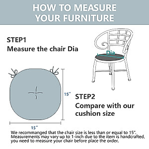 LVTXIII Outdoor All Weather Bistro Seat Cushions, Comfortable Fluffy Tufted Patio Chair Cushions Round 15"x15"x4" Set of 2 for Home Garden Furniture, Clemens Cabana Navy